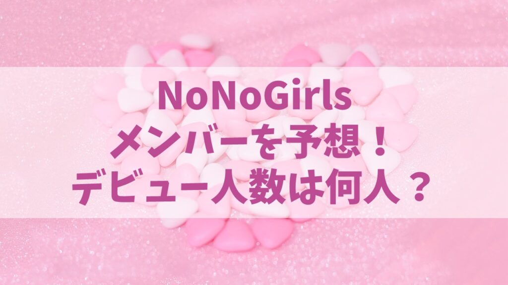 【ノノガ】NoNoGirlsでデビューするメンバーを予想！最後に残る人数は？ - rei-daily