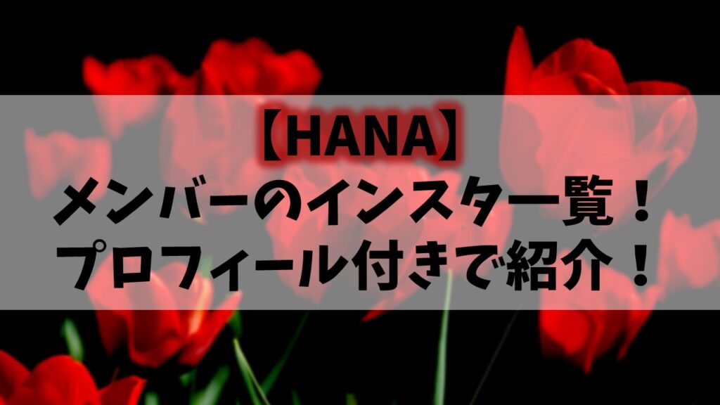 【HANA】メンバーのインスタ個人アカウントはある？1分でわかるプロフィール付きで紹介！ - rei-daily